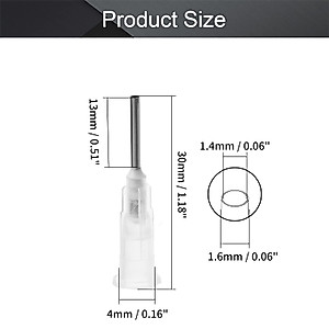 Utoolmart Industrial Dispensing Needle, Industrial Grade Blunt Needle, Stainless Steel Precision Applicator, 17G, Transparent Color, 40pcs