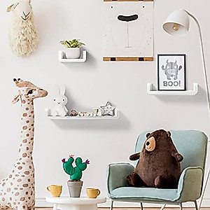 ELUCHANG Floating U Shelves Wall Mount,Bathroom Organizer Non-Drilling,Shelves Decoration Display Storage Pictures Shelves for Home Kitchen Office,Set of 3