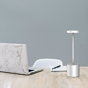 2 Pack Cordless LED Table Lamp, 5000 mAh Rechargeable Battery 3 Lighting Modes Dimmable Light Portable Desk Lamps, for Restaurant, Terrace (Brown)