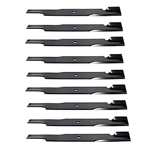 Technology Parts Store 9PK Heavy Duty Super Strength High Lift Mower Blades 038-6050-00 Size: 20-1/2" x 2-1/2", Center Hole: 5/8" Compatible with Bad Boy 60" Lawn Mower