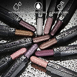 LUXAZA 10PCS Eyeshadow Stick Set, Shimmer And Neutral Brown Metallic Eye Shadow sticks,Cream Eyeshadow Pencil Crayon with Smudge-proof & Waterproof,Eye Brightener Stick Makeup Sets