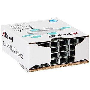 Rexel No.25 Small Staples, for Stapling up to 10 Sheets, Use with Mini Staplers, Box of 5000, 5025