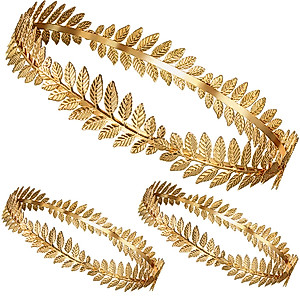 meekoo 6 Pcs Roman Laurel Wreath Gold Crown Leaf Headband Greek Goddess Headpiece for Women Men Party Wedding Accessories