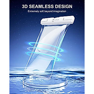 [2-Pack] Universal Waterproof Phone Pouch [Industry-First 3D Seamless Body] Humixx IPX8 Waterproof Phone Case for Beach Underwater Floating Cellphone Dry Bag with Lanyard, Fits All Phones Up to 7.8''