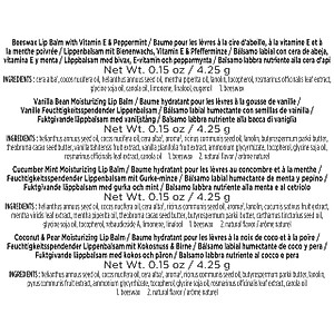 Burt's Bees Stocking Stuffers, Balm Bouquet Lip Balm Set, Original Beeswax, Vanilla Bean, Cucumber Mint, Coconut & Pear Pack, Natural Origin Lip Treatment Christmas Gifts (4-Pack)