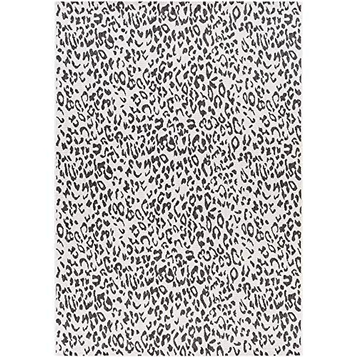 Artistic Weavers Esperanza Leopard Outdoor Area Rug,5'3" x 7'7",Black/White