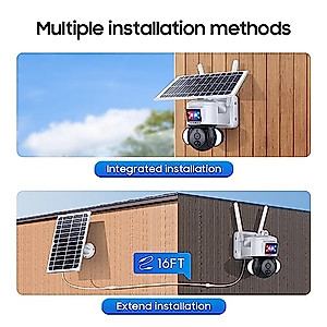 INQMEGA Solar Camera Security Outdoor,3MP HD 2.4G WiFi 15000mAh Solar Powered Cameras for Home,Color Night Vision PIR Motion Sensor Light with Siren,Remote Control