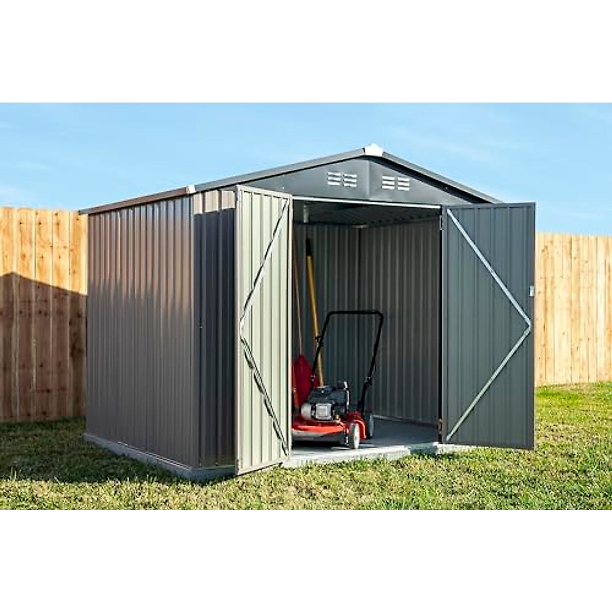 Arrow Sheds 8' x 6' Outdoor Steel Storage Shed, Tan