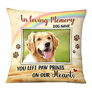 Personalized Dog Memorial Gifts in Loving Memory of Dog Pillow, Custom Photo Dog Memorial Pillow, Pet Loss Sympathy Gifts for Loss of Dog, Dog Lovers, Dog Owners
