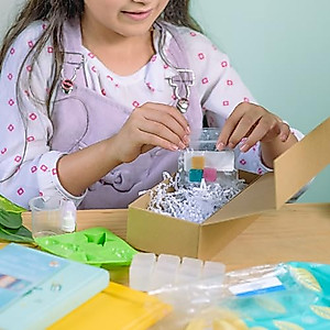 Kiss Naturals - Soap Making Arts & Crafts Kit for Kids with Organic Ingredients - Glycerin Soap DIY STEM Activity - Make 16 Soaps - with Reusable Silicone Molds, Natural Fragrances, Mica-based Colors