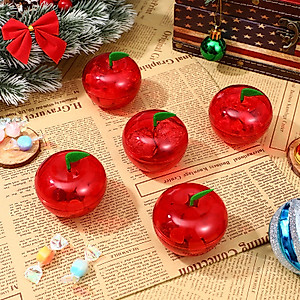 MAGICLULU 12 Pcs Fillable Red Apple Container Food Grade Plastic Apple Shape Christmas Container Chocolate Container for Xmas
