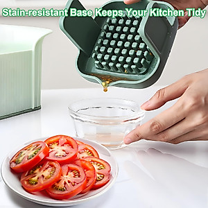 Tomato Slicer with Base, Fruit and Vegetable Slicer, Stainless Steel Kitchen Gadgets for Tomato, 7 Sharp Blades Sliced Small Multifunctional Tool for Potato, Onion, Grape