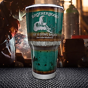 N NAMESISS All Over Printed Tumbler, Personalized Tumbler, Welder Brotherhood Of Dying Breed Normal Tumbler 30oz, Welder Tumbler, Gift for Father, Gift for Him, Welder Father's Day, Welder Tumbler