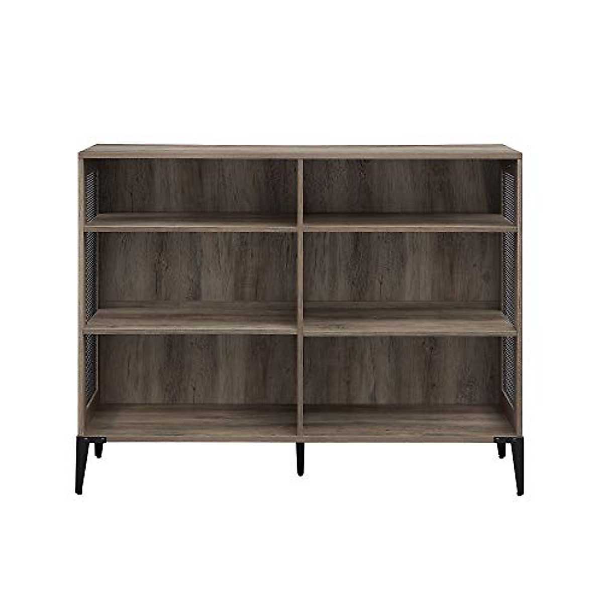 Home Accent Furnishings 52" Mesh Side Industrial Bookshelf - Grey Wash