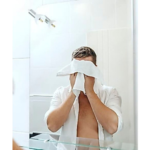 Royalz Collection Luxurious White Washcloths 12 Pack 550 GSM 100% Ring Spun Cotton - 13 x 13 Wash Cloths for Your Face and Body - Highly Absorbent Face Towel for Drying Face