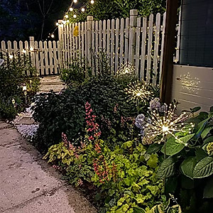 Yard Decor, 2 Pack Solar Lights Outdoor Waterproof Garden Lights IP65 2 Lighting Modes Solar Firework Lights for Garden Patio Yard Pathway Parties Christmas Porch Farmhouse Decor,Warm White