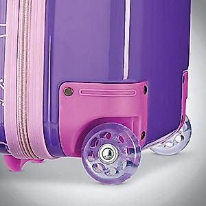 American Tourister Kids' Disney Hardside Upright Luggage, , Wheel,Zippered Divider,Telescopic Handle,Tie Down Straps,Lightweight, Princess 2, 16"