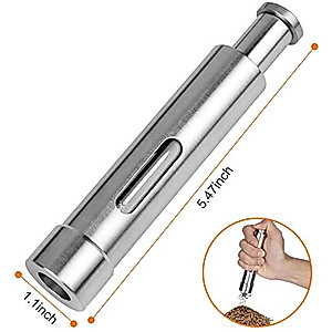 Cute Stainless Steel Pepper Mills with One Hand Stands Mini Thumb Push for Peppercorns, Sea Salt, Spices, Table Seasoning Grinders