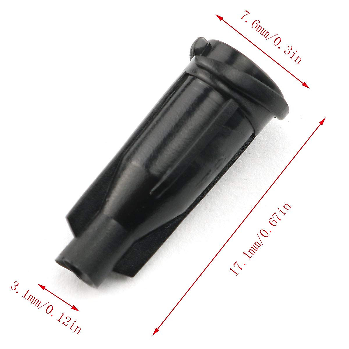 E-outstanding 200-Pack 17mm Industrial Dispensing Needle Tips Cap with Luer Lock for Storing Glue and Adhesives, Black