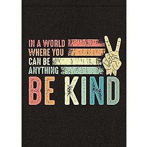 Swooflia In A World Where You Can Be Anything Garden Flag Be Kind Small Yard Flag for Outdoor Outside Decor Burlap Peace Sign Garden Banner 12x18 Inch Double Sided HYQ-260