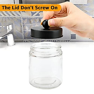 Goramio 2-Pack Bathroom Glass Storage Jars, Small Apothecary Jars with Lids, Glass Qtip Holder, Cute Bathroom Canisters, Cotton Swab Holder, bathroom countertop organizer with 12 Lables (9 Oz, Clear)