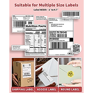 Phomemo Label Printer, Label Holder, 4X6 Pink Thermal Label