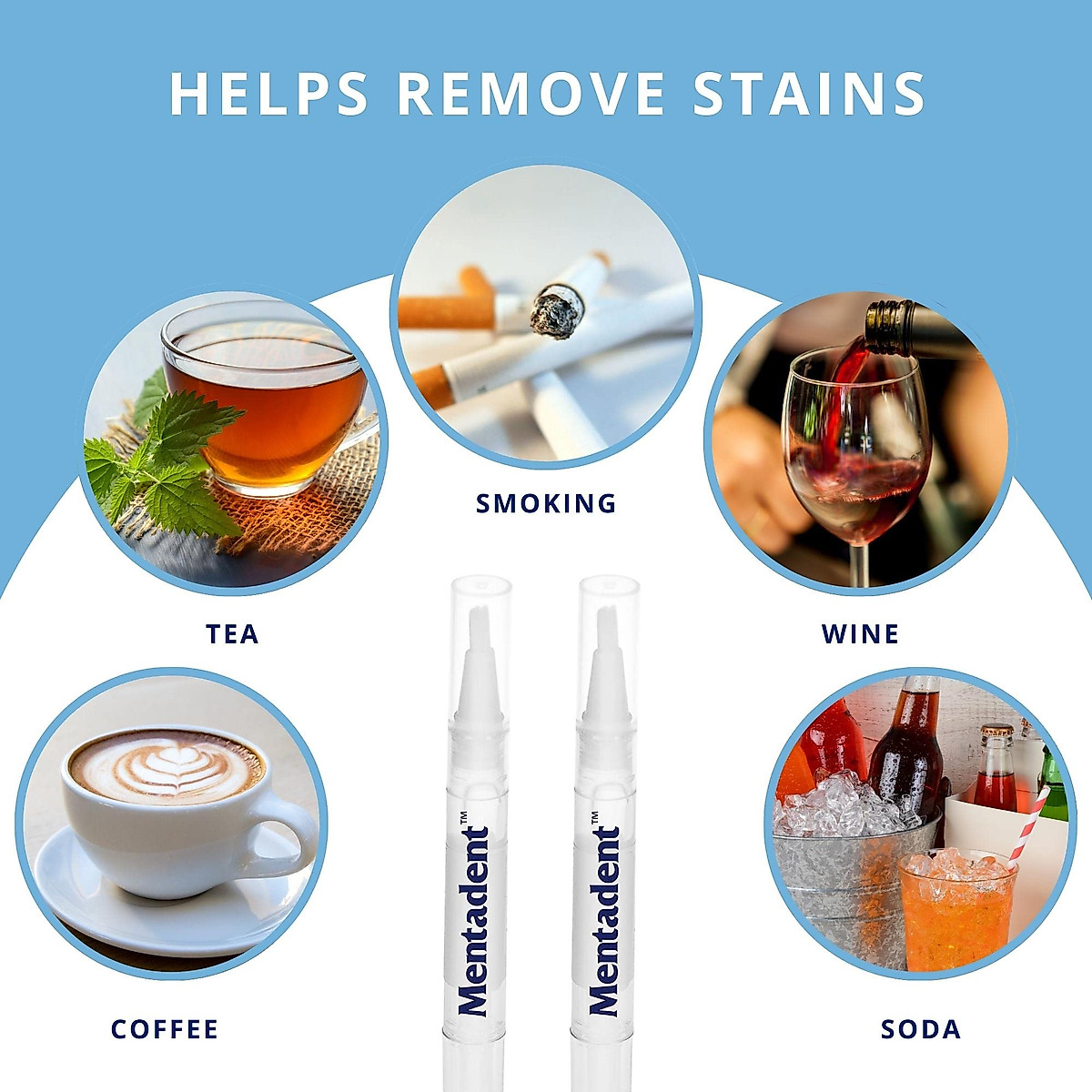 Mentadent Teeth Whitening Gel Pen for Sensitive Teeth, Pack of 2 Easy to Use Teeth Whitener | Dental Products for Beautiful Bright White Teeth & Smile