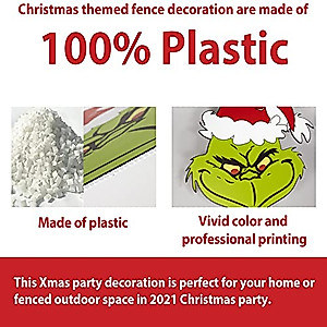 AMZFAVOR Christmas Decorations Outdoor - Fence Yard Sign with Hand Head for Holiday Christmas Fence Peeker Decorations