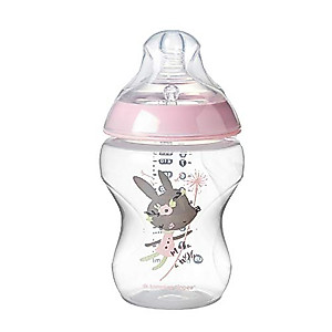 Tommee Tippee Closer to Nature Baby Bottles, Pink | Slow Flow Breast-Like Nipple with Anti-Colic Valve (9oz, 2 Count)