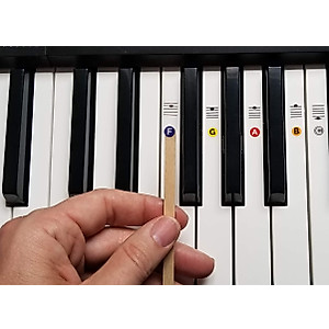 Color Piano Keyboard Stickers- Removable, Transparent, for White & Black Keys