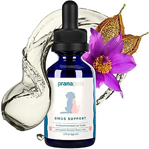 PranaPets Sinus Support Liquid Supplement for Pets | Naturally Supports Cat & Dog Sinus Relief | Natural Formula for Congestion