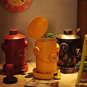 SXFYHXY Wastebasket Creative Wrought Iron Pedal Touchless Trash Can Industrial Wind Family Bar Garbage Can for Indoor Trash Can Kitchen Garbage Can with Lid