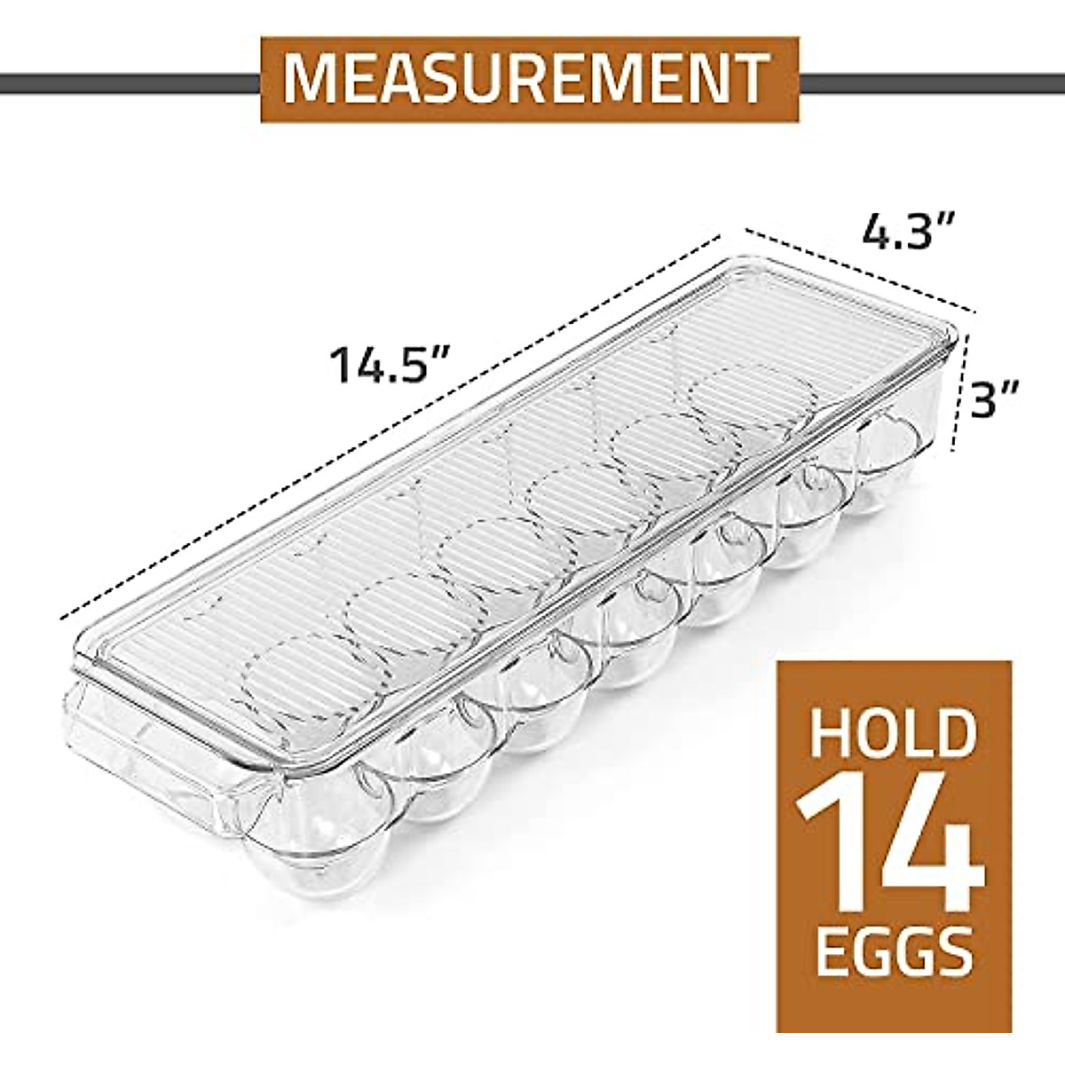 Utopia Home Organizers Set (10 Pack) - Pack of 8 Organizer Bins & Pack of 2 Egg Tray - Clear Plastic Pantry Storage Racks for Freezer, Kitchen Countertops & Cabinets - Refrigerator/Pantry Organizers