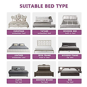 U/D 3 Sides Bed Rail for Toddlers Extra Long for Queen Size Baby Infants Safety Bed Rails Guard 200cm(2sides)+150cm(1side)