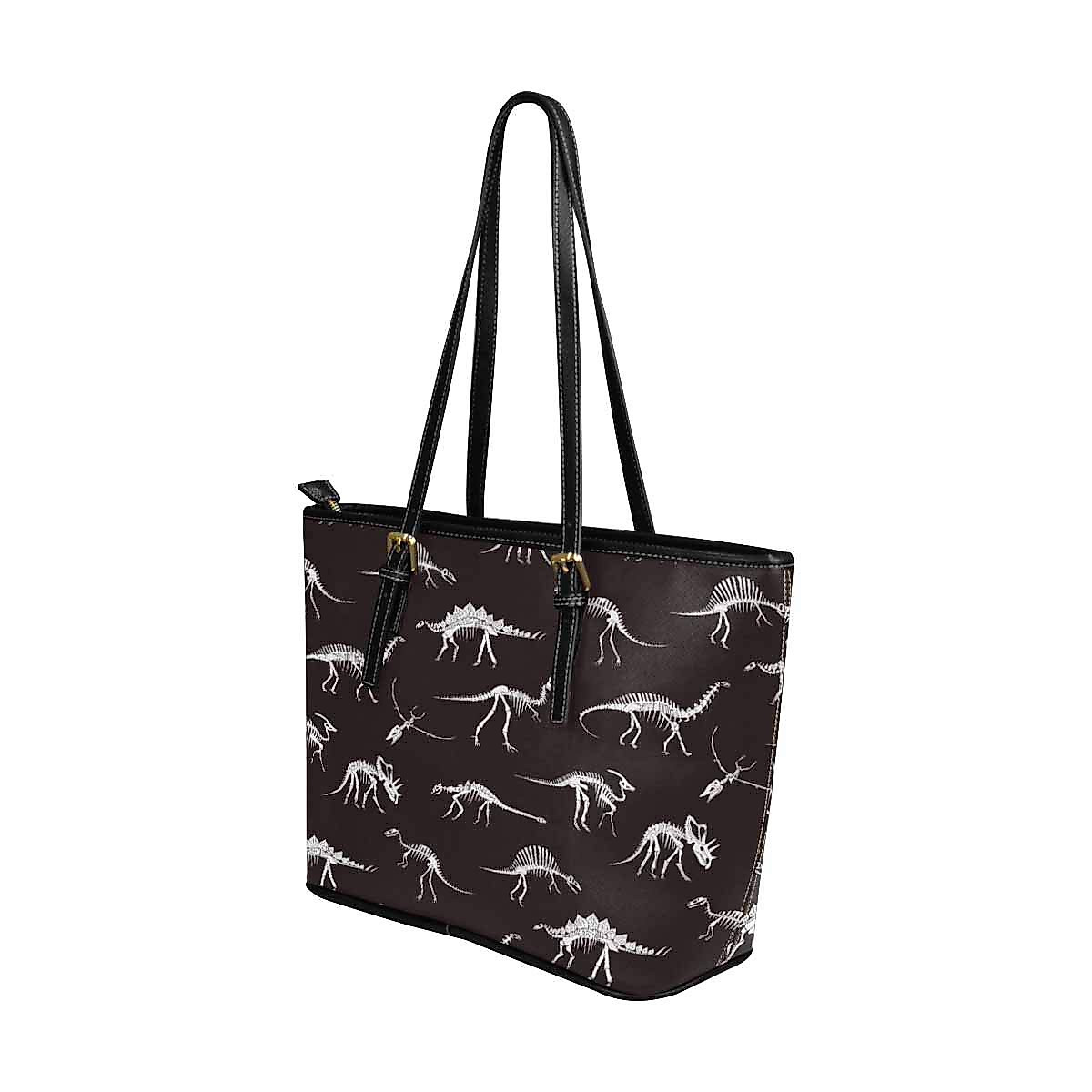 InterestPrint Dinosaur Bones Women Totes Top Handle HandBags PU Leather Purse