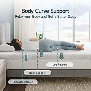 4 Inch Queen Size Gel Memory Foam Mattress Topper with Ice Silk Touch Cover, High-Density Bamboo Charcoal Foam Mattress Bed Topper, Washable Cover Pressure Relief, Soft Firmness CertiPUR-US Certified