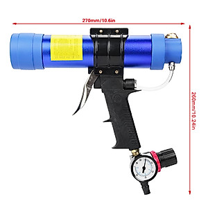 Yuecoom Seam Sealer Gun, Pneumatic Glass Glue Sealant Caulking Gun, Adjustable Silicone Gun 310ML with Spray Adhesive Blown Film Extended Nozzle Cartridge Air Gun