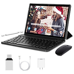 AOYODKG Android 11 Tablet 10 Inch, 4GB RAM 64GB ROM 128GB ROM Expand, Octa Core 1.6GHz Google GMS Certified Tablets, Dual Camera 5G WiFi 1280x800 Full HD IPS PC with Keyborad Mouse Stylus, AYO-9