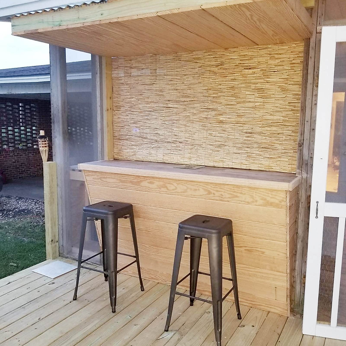 Roll Up Bamboo Shades Blinds for Patio ★Custom Size★Retro Reed Blinds Outdoor Roll Up Shades for Porch Sun Shade Reed Curtains Window Shades for Home Bamboo Roman Shades Privacy