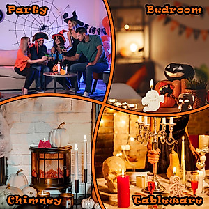 LA BELLEFÉE Halloween Tea Lights Candles, English Pear Scented Candles Halloween Candles for Decorations 8 Pack, Fall Festival Decorations, Spooky Halloween Gifts