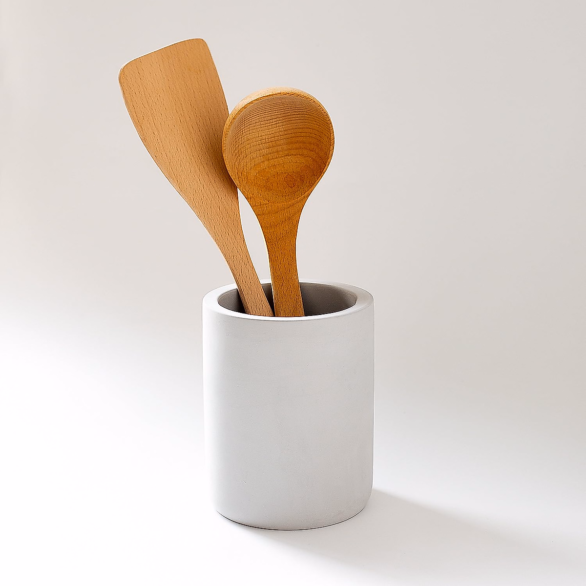 Selegna Instant Dry Utensil Holder for Kitchen Countertop, Diatomite Stone Utensil Caddy, Diatomaceous Earth Kitchen Utensil Organizer | Quick Drying Water Absorbing Pottery for Sink organization