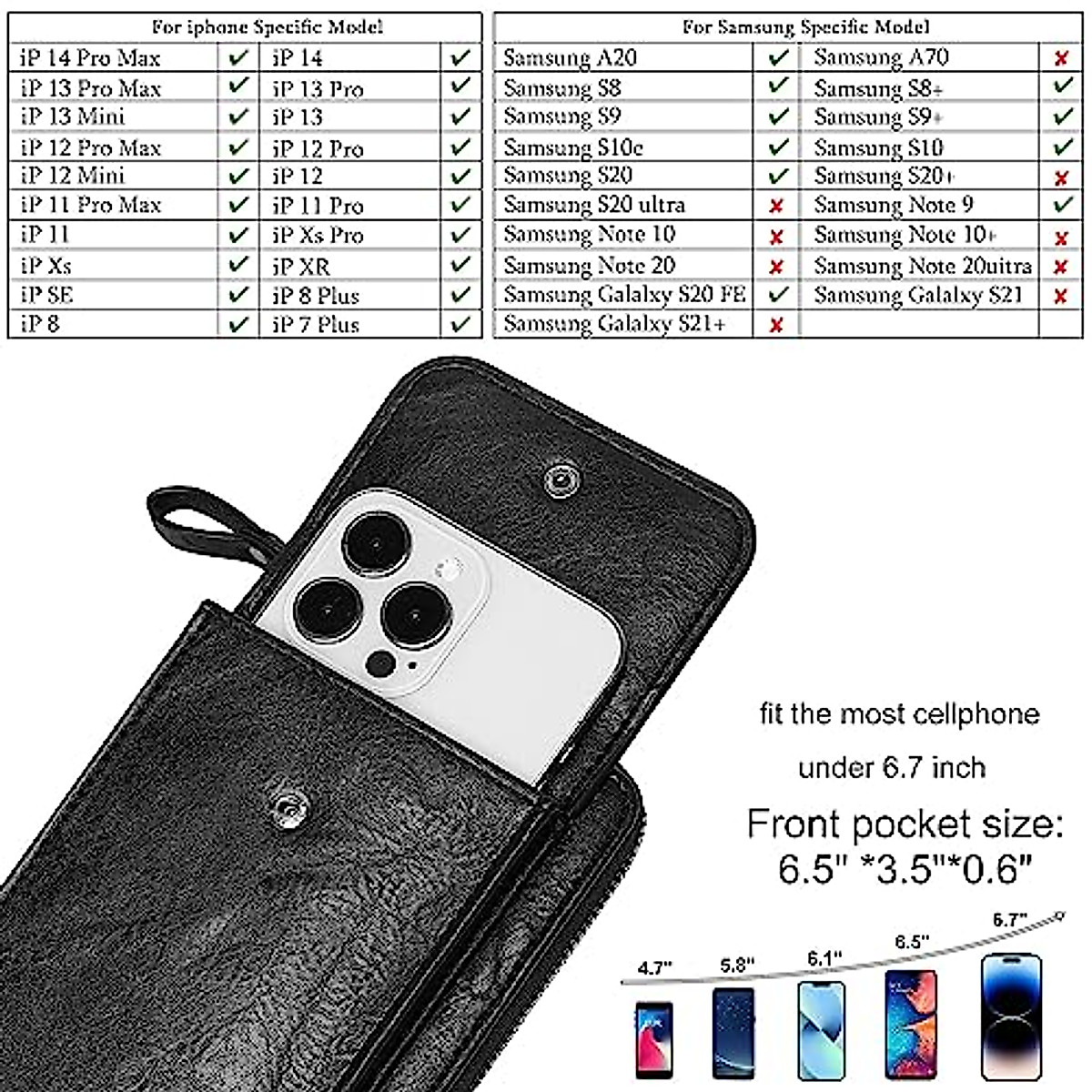 FEITH&FELLY Small Cell Phone Purse Crossbody Bag PU Leather Wallet Purse for Women with Card Slots