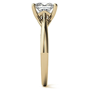 10K Solid Yellow Gold Handmade Engagement Ring, 3 CT Princess Cut Moissanite Diamond Solitaire Wedding/Bridal Rings for Women/Her, Minimalist Rings Anniversary Ring For Gifts (8.5)