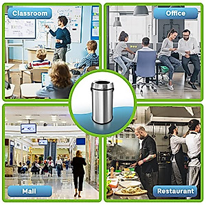 Alpine17 Gallon Stainless Steel Trash Can - Heavy Duty Garbage Bin for Home & Business Wastes (Open Top)