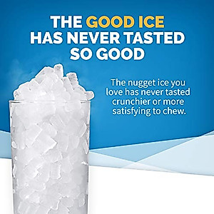 Newair Nugget Ice Maker, Sonic Speed Countertop Crunchy Ice Pellet Machine 45 lbs. of Ice a Day, Stainless Steel, Self-Cleaning Function and BPA-Free Parts, Perfect for Home, Kitchen, and More