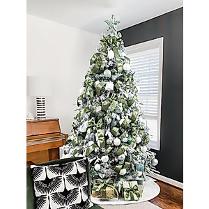 HUIHUANG Green Velvet Ribbon Wired 1-1/2 inch, Moss Green Velvet Ribbon for Gift Wrapping, Christmas Tree, Bows, Wreaths, Garland, Wedding Decor, Home Decor, Crafts-Continuous 10 Yards/Roll