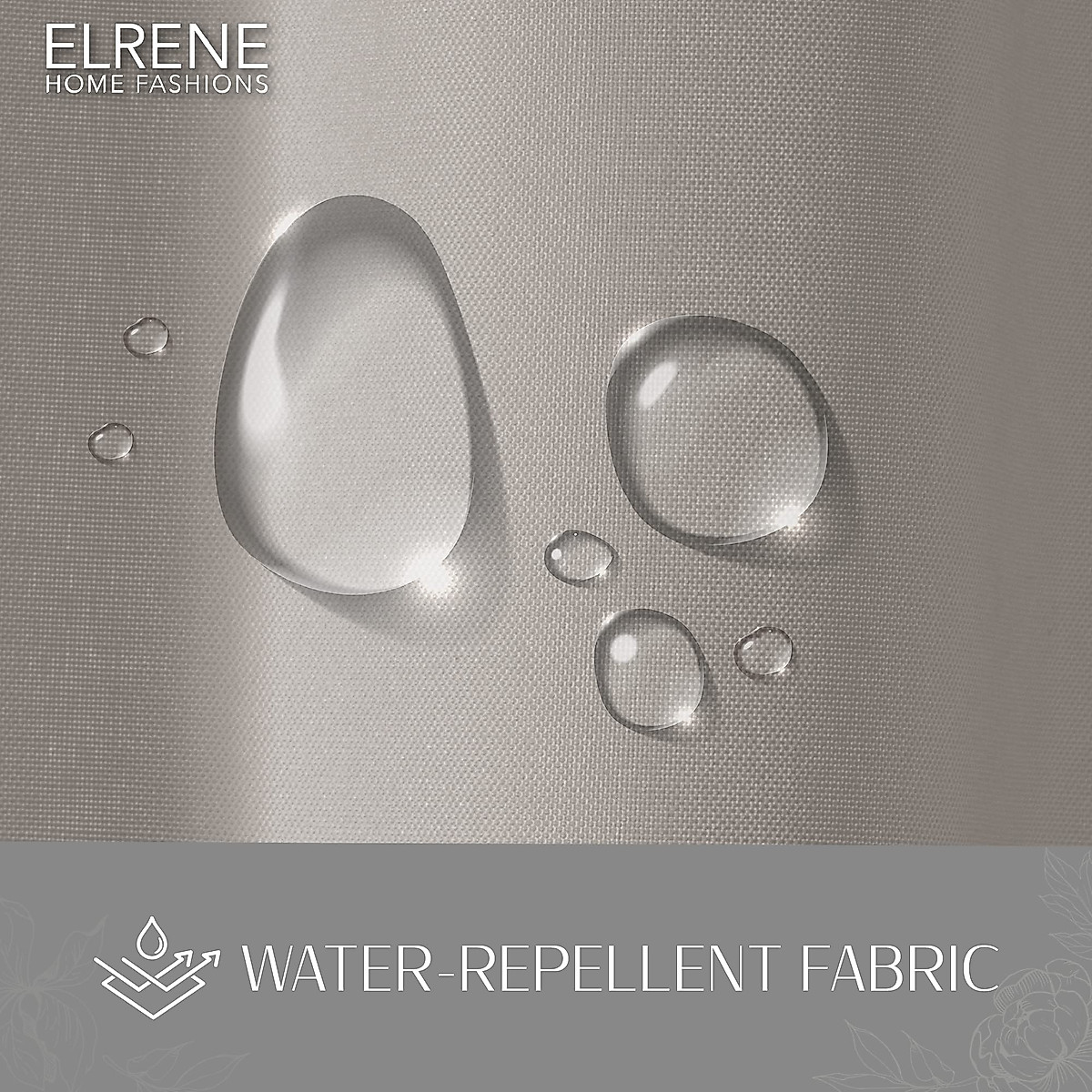 Elrene Home Fashions Rhodes Solid Indoor/Outdoor Window-Curtain Set, 2 Panels, 52 inches X 84 inches, Gray