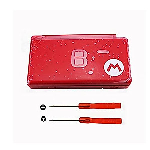 New Full Housing Case Cover Shell with Buttons Replacement Parts for DS Lite NDSL Game Console- Red.
