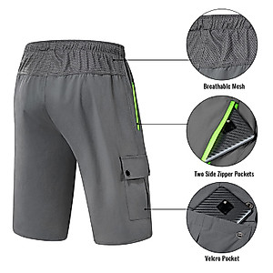 Mountain Bike Shorts for Men with 3D Padded Cycling MTB Shorts, Lightweight Loose Fit Bicycle Underwear Shorts X-Large