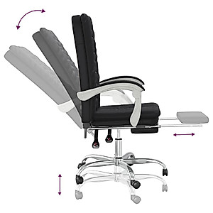 MBFLUUML High Back Computer Chair, Home Office Chair, Reclining Office Chair Black Faux Leather Suitable for Home Office